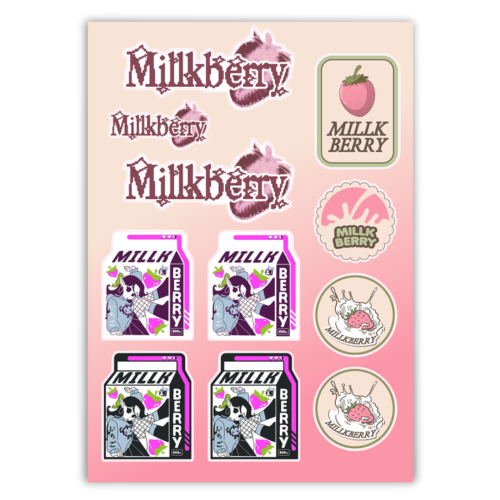 Millkberry Sticker Sheet – Creator Merch
