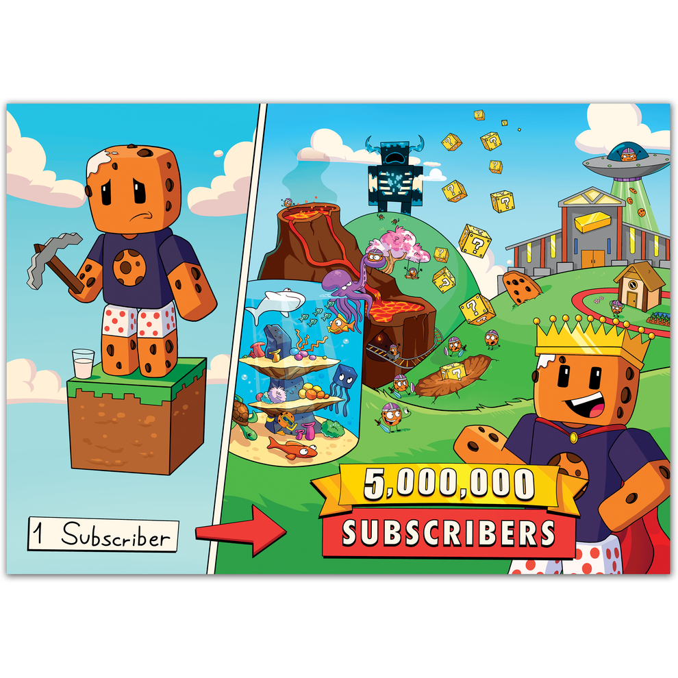 Hand-Signed | aCookieGod 5 Million Subscribers Poster – Creator Merch